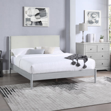 Infinity Del Mar Upholstered Platform White Bed