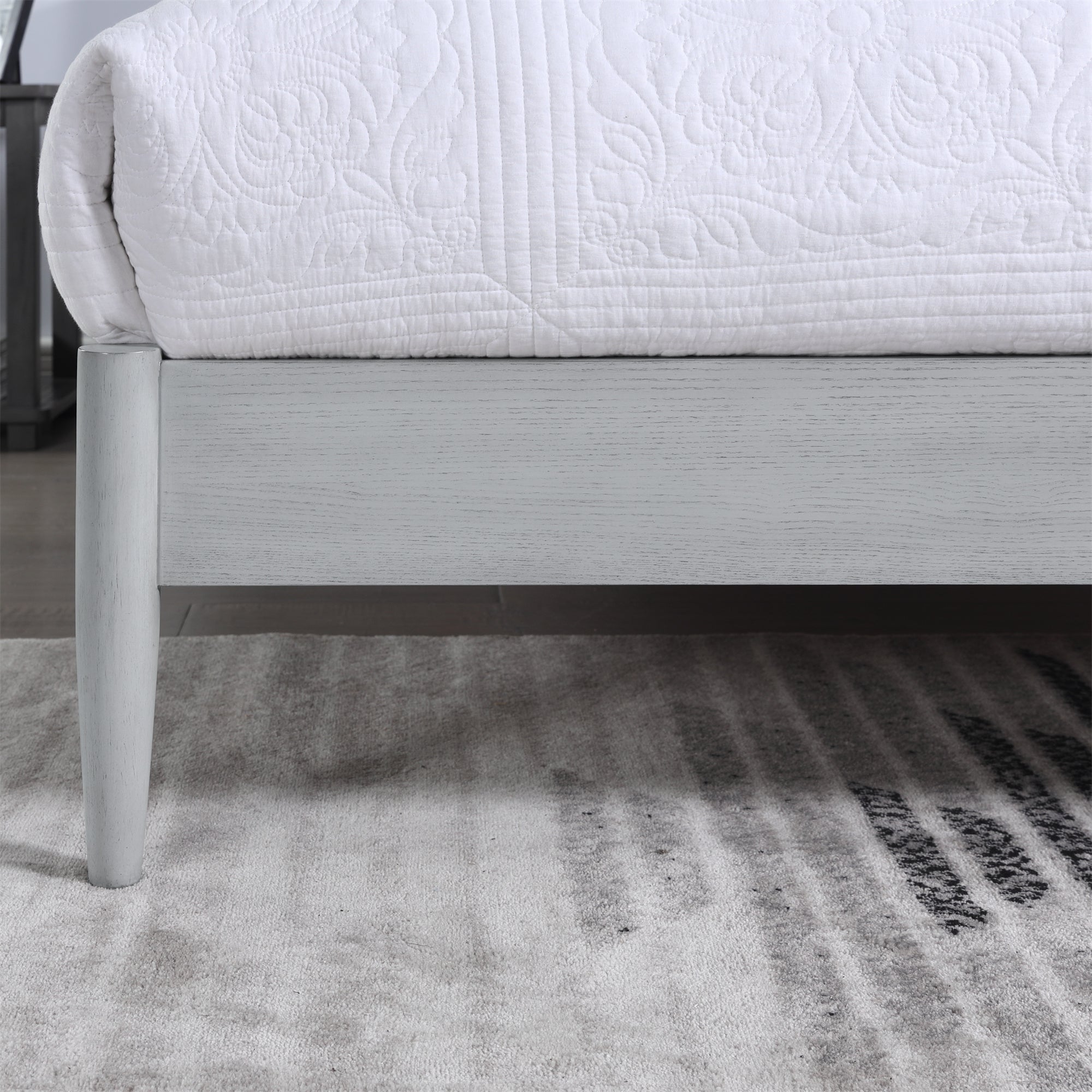 Infinity Del Mar Upholstered Platform White Bed